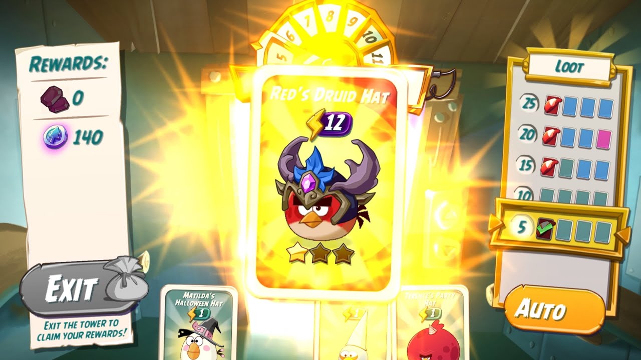 TOWER OF FORTUNE | reds blues hal new Druid hat set | Angry birds 2 ab2 ...