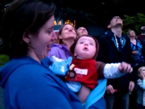 Baby Sees Fireworks for the Very First time - YouTube