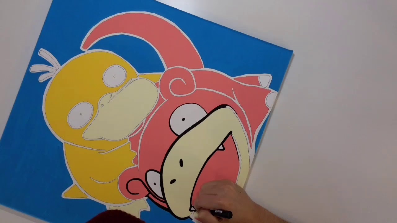Psyduck and Slowpoke Pokemon Time Lapse Painting - YouTube