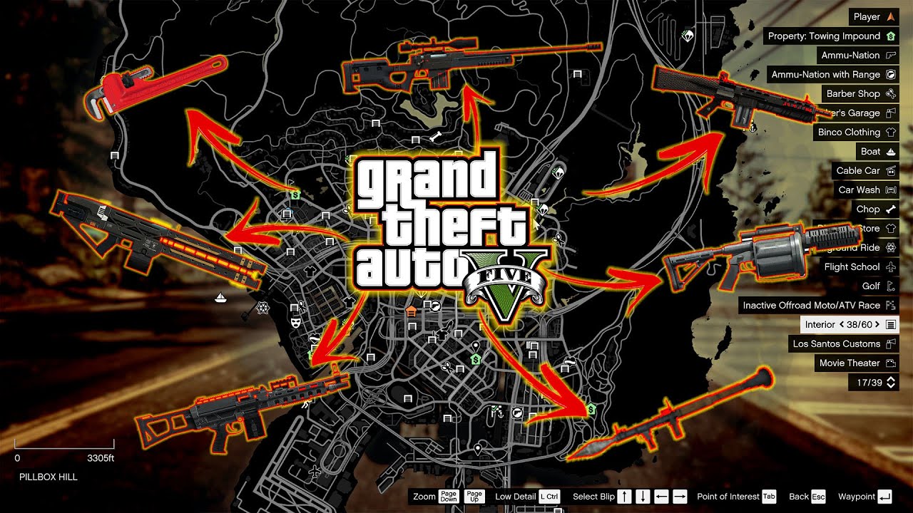 GTA 5 - All Secret and Rare Weapon Locations (Rail Gun, Sniper Rifle ...