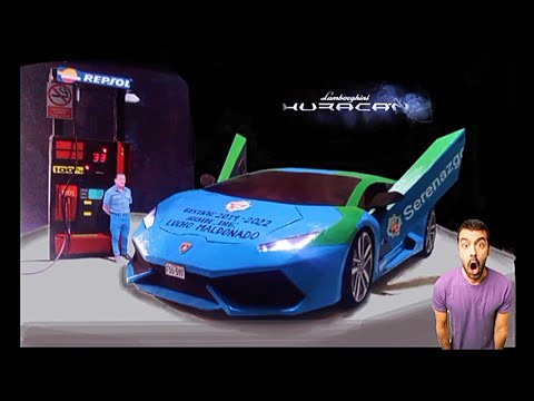 Lamborghini huracán Papercraft - with mini gas station Full operation ...