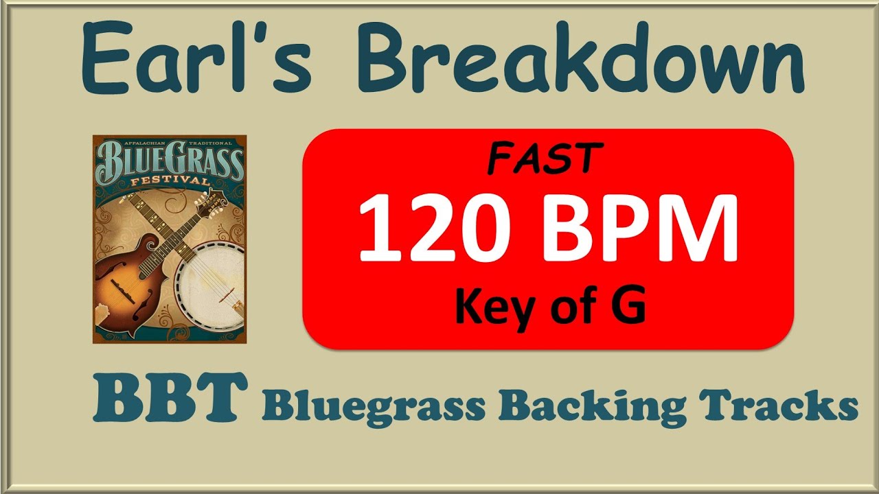 Earl's Breakdown bluegrass backing track 120 BPM - YouTube
