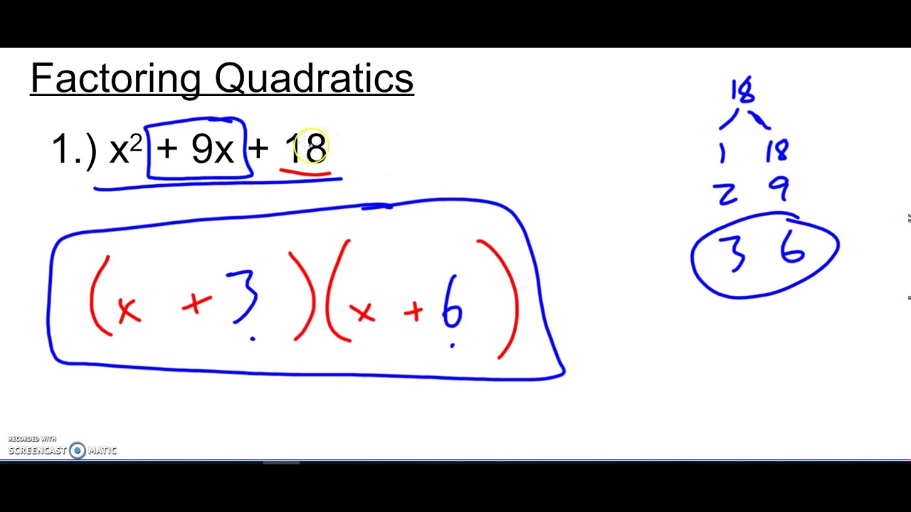 8-3 Factoring Quadratics - YouTube