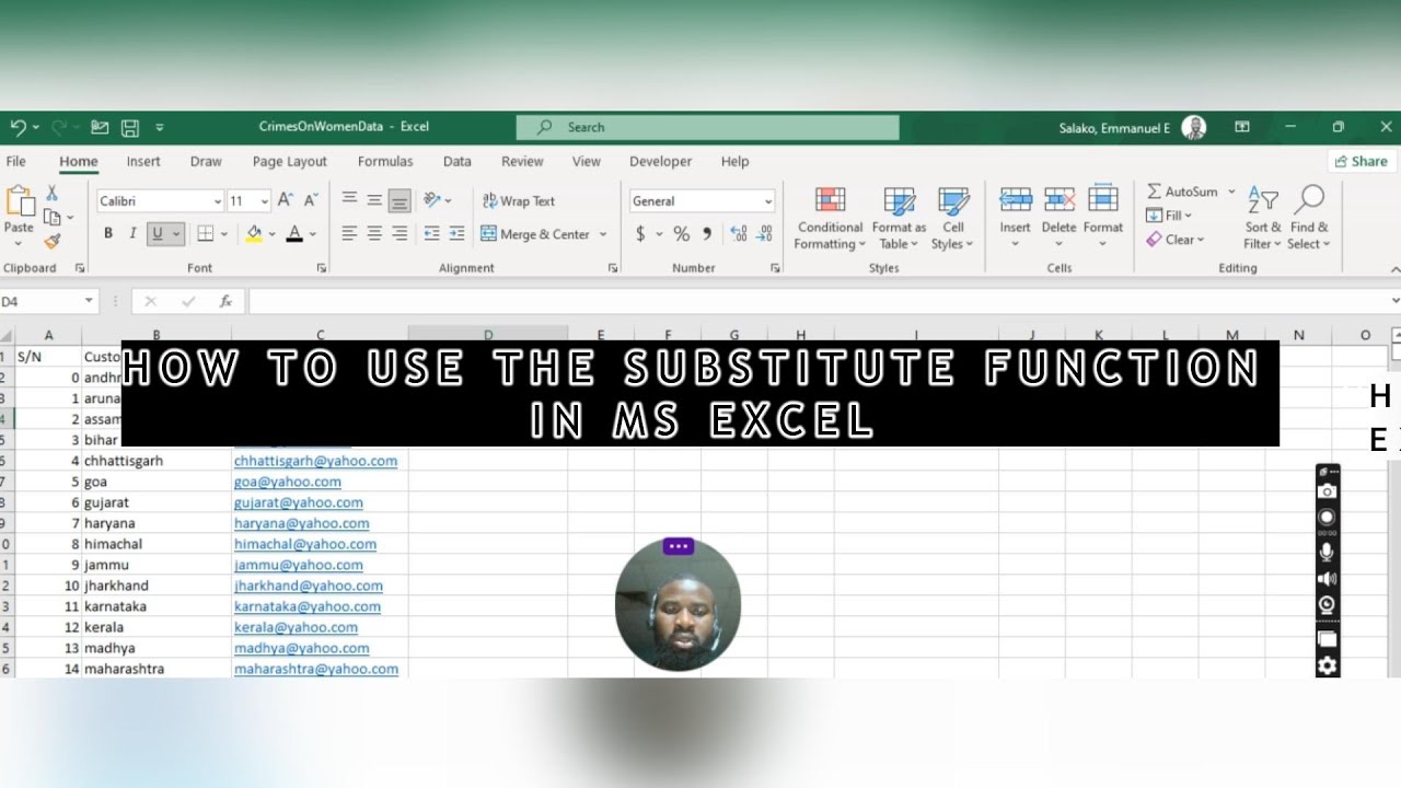 How to use the Substitute Function - YouTube