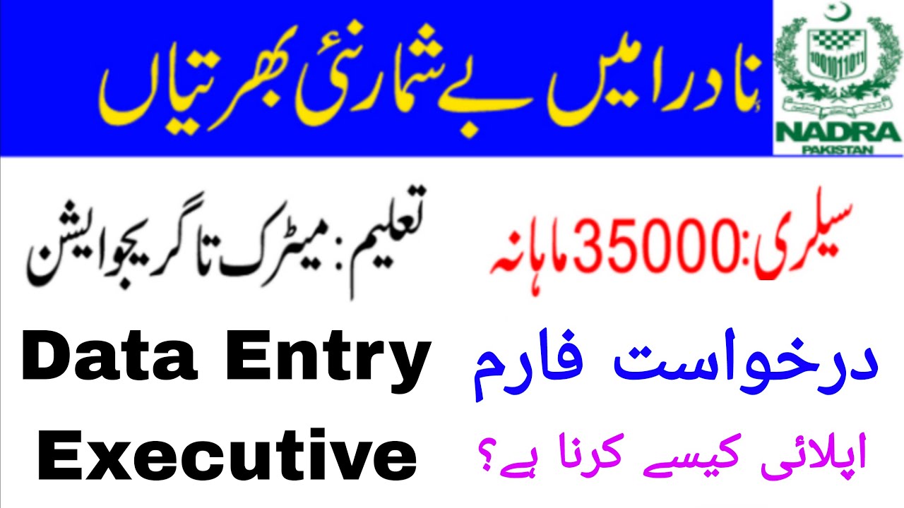How To Apply In NADRA Jobs 2023 | Application Form For Data Entry Executive Nadra Jobs 2023 ...