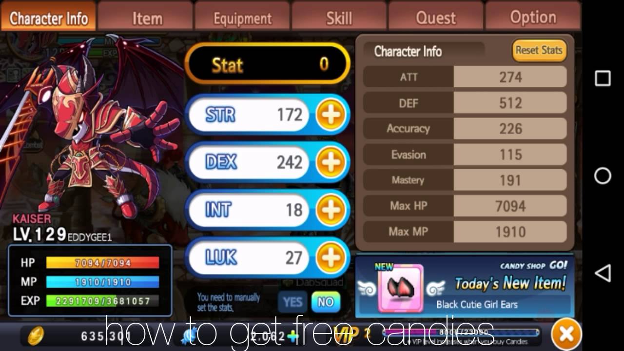 Pocket maplestory, How to get free candies - YouTube