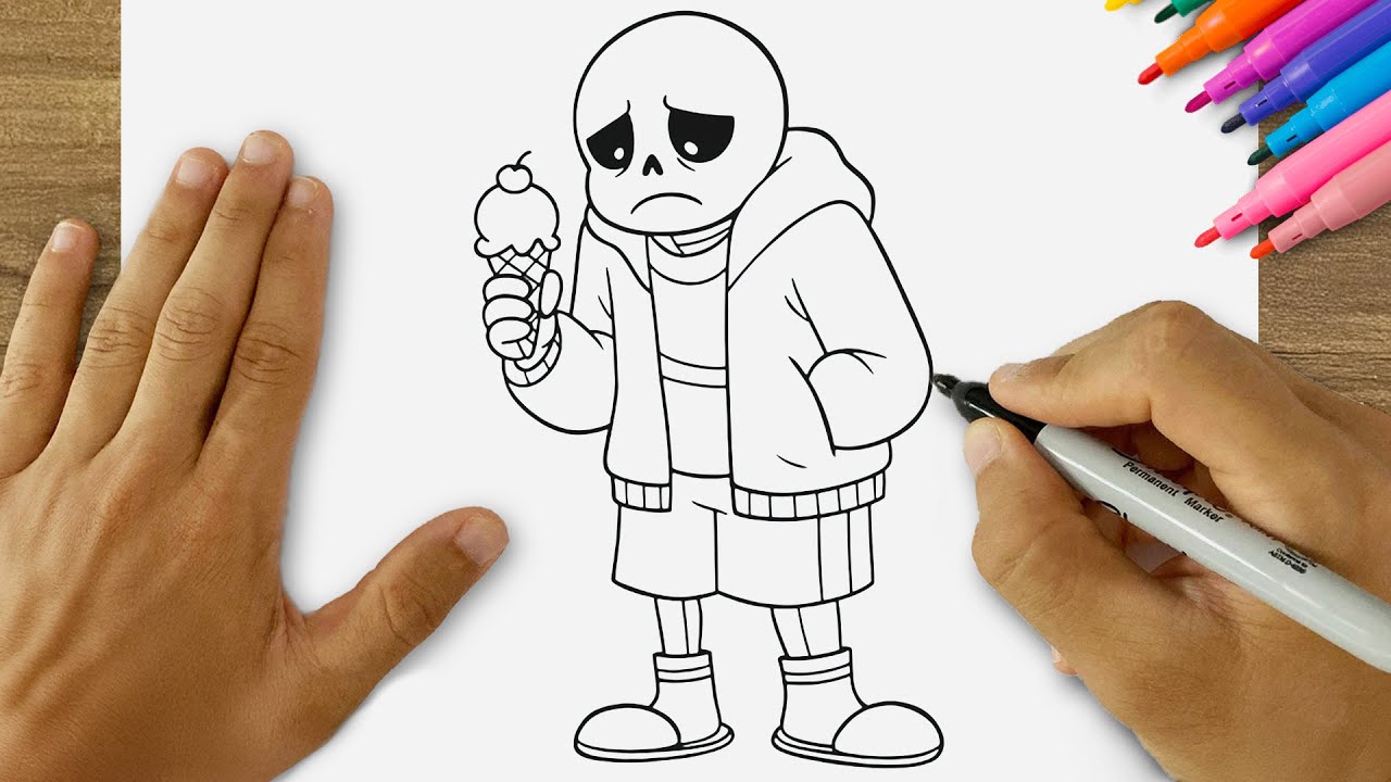 How to Draw Sans Very Easy | Step by Step Undertale Skeleton Drawing ...
