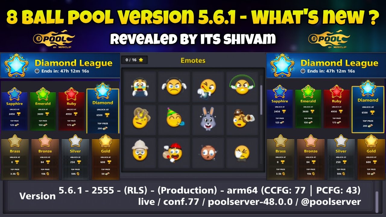 8 BALL POOL VERSION 5.6.1 || WHAT'S NEW ? || REVEALED BY ITS SHIVAM ...