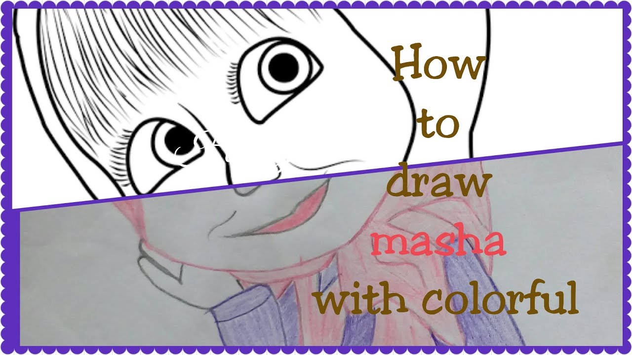 How to draw Masha with color pencils - YouTube