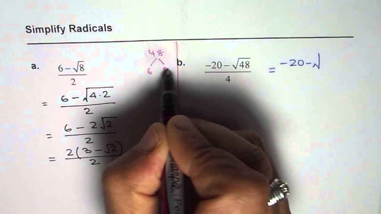 Simplify Radicals with Fractions - YouTube