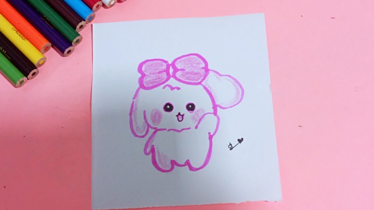 Easy Cute Art😍🥰 Step By Step Tutorial - YouTube