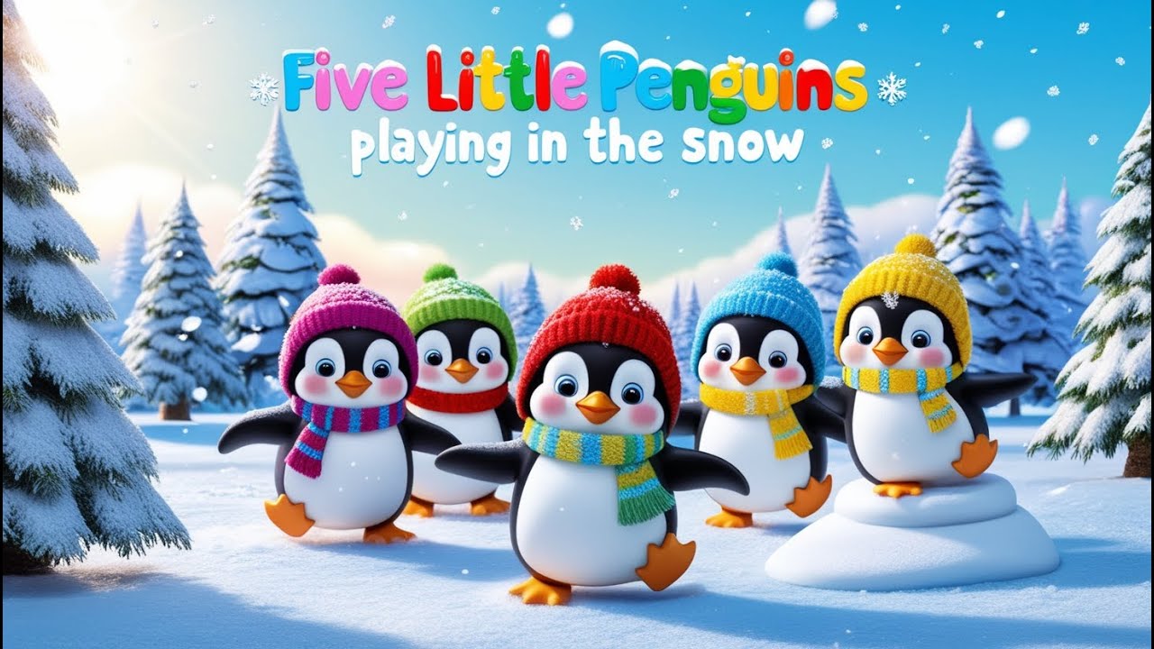 Five Little Penguins | Nursery Rhymes & Kids songs | Preschool Learning ...