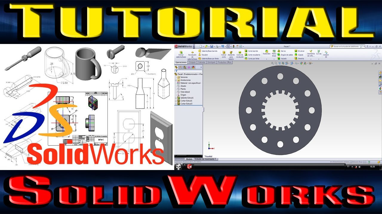 Tutorial-SolidWorks (Matriz circular de croquis) - YouTube
