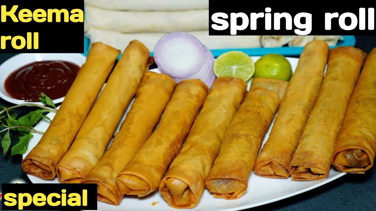 कीमे के स्प्रिंग रोल कैसे बनाते?| how to make Keema Spring Roll Recipe ...