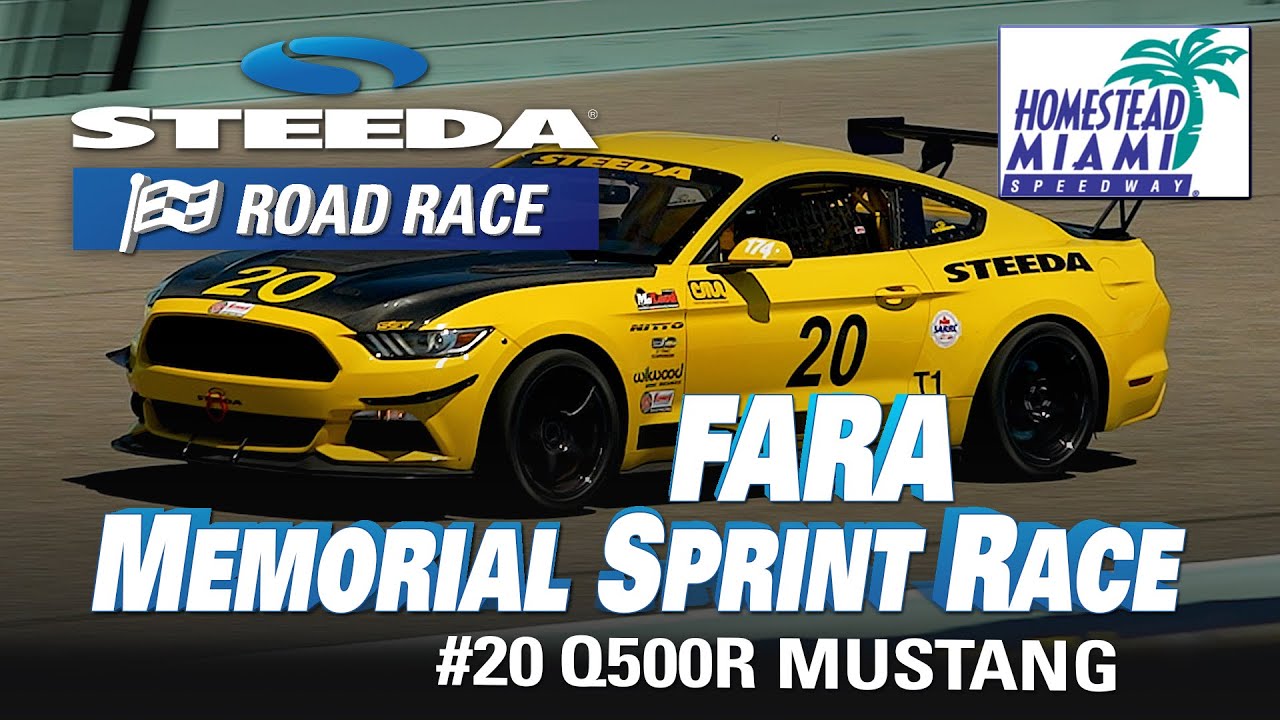 Steeda Q500R Mustang Road Race FARA Homestead Speedway - YouTube