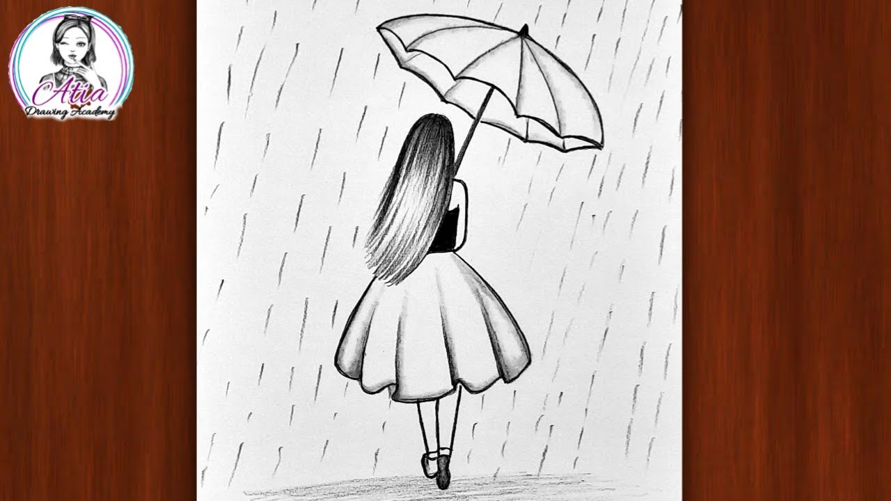 How to Draw a Girl Easy Step by Step | How to Draw a Girl with Umbrella ...