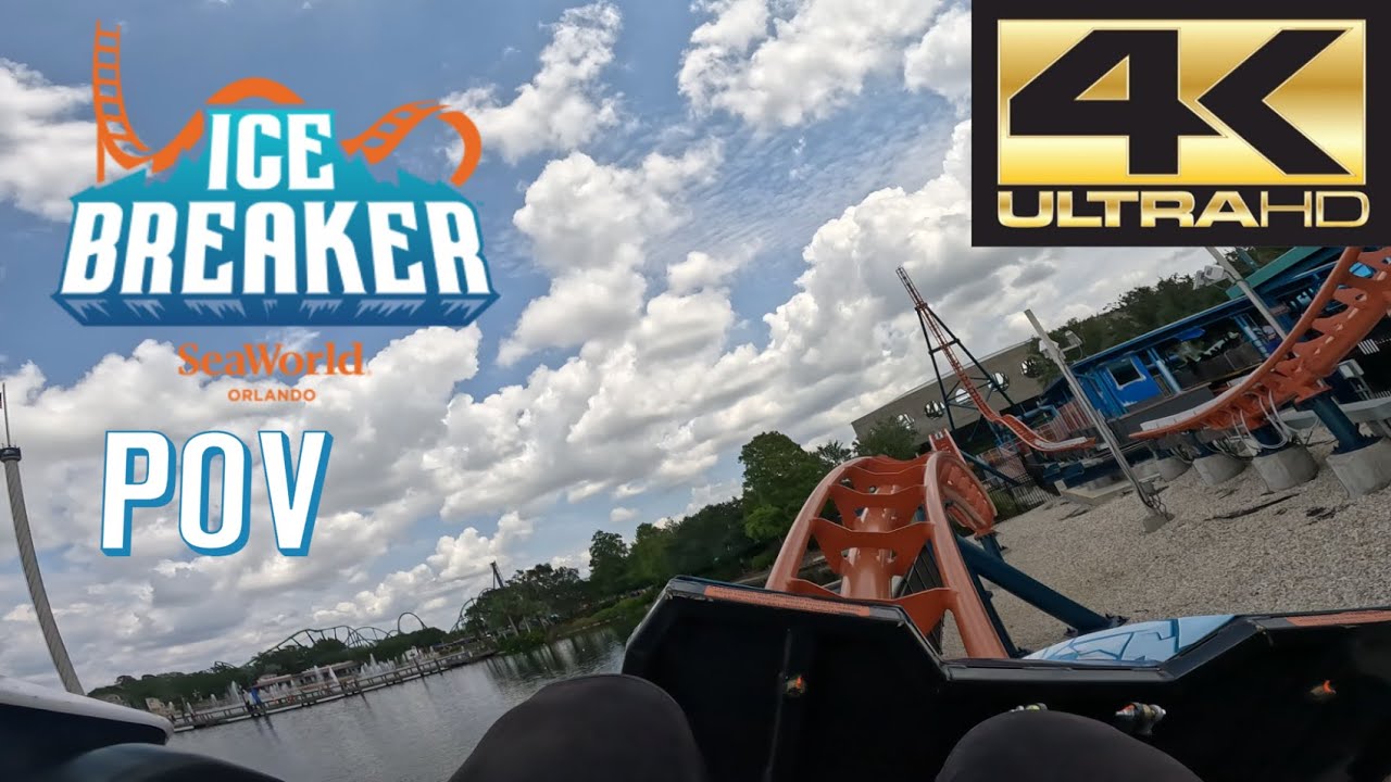 Ice Breaker FRONT ROW POV | SeaWorld Orlando Premier Rides Swing Launch ...