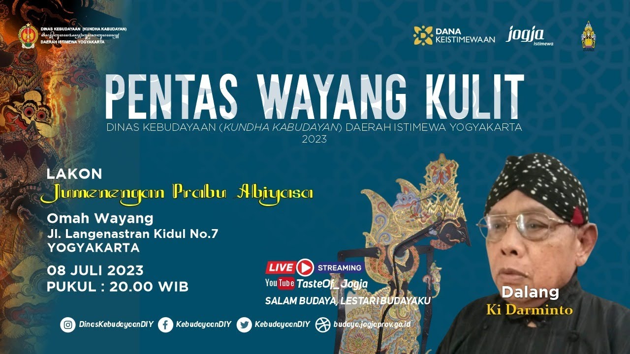 Pentas Wayang Kulit oleh dalang Ki Darminto dengan lakon "Jumenengan ...