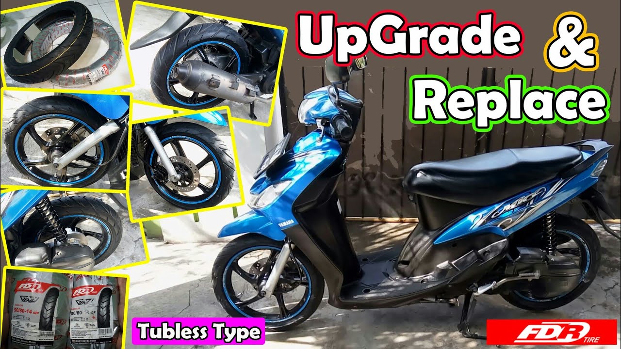 Upgrade Ban Yamaha Mio Dengan Ban FDR Versi Tubless (uk 80/80-14 & 90/ ...
