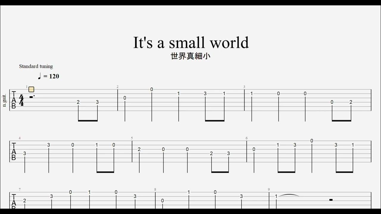 It's a small world (世界真細小) Easy version 簡易版 [指彈結他譜Fingerstyle Tab ...