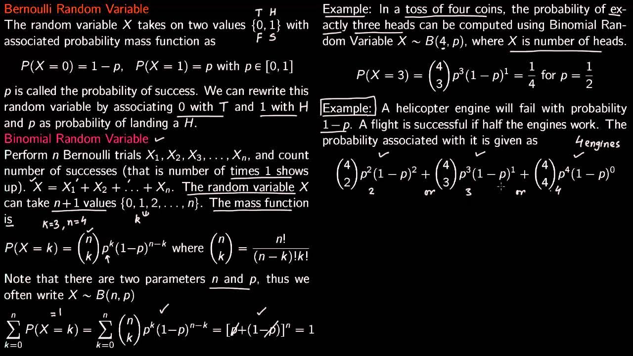 Prob 3 4 Bernoulli Random Variables and Binomial Random Variable - YouTube