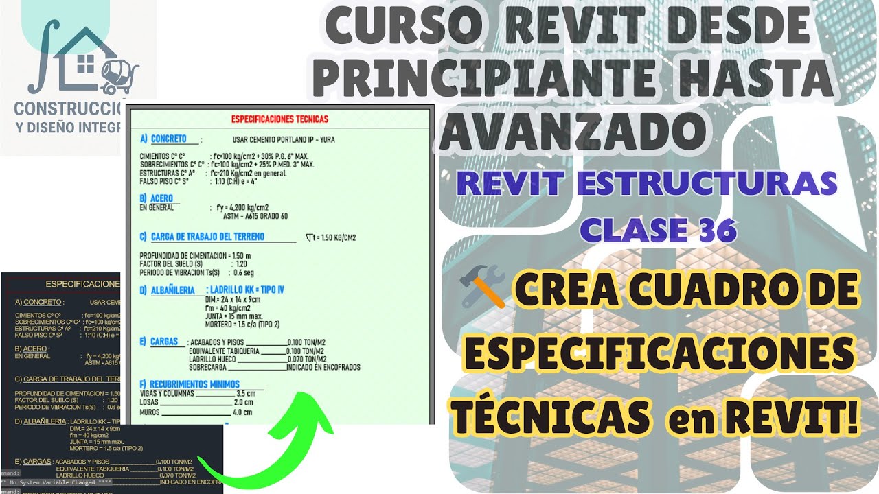 36. Revit Estructuras-¿Cómo CREAR CUADROS de ESPECIFICACIONES TÉCNICAS ...
