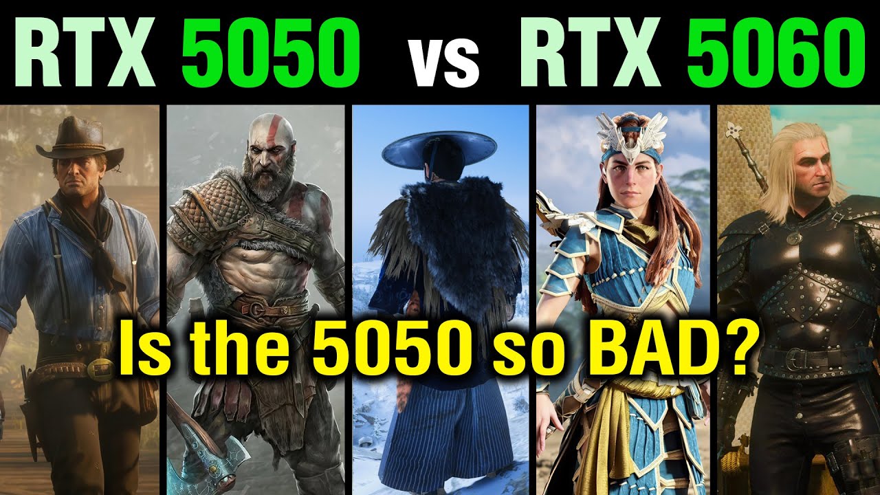 RTX 5050 vs RTX 5060 | Pure Rasterization Comparison in 7 Games at ...