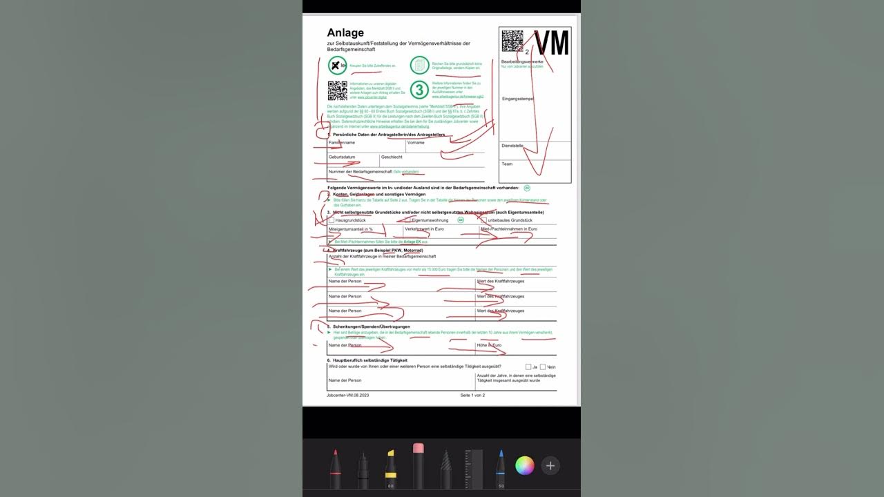 Заполняем дополнительный бланк Anlage VM для пособия Bürgergeld - YouTube