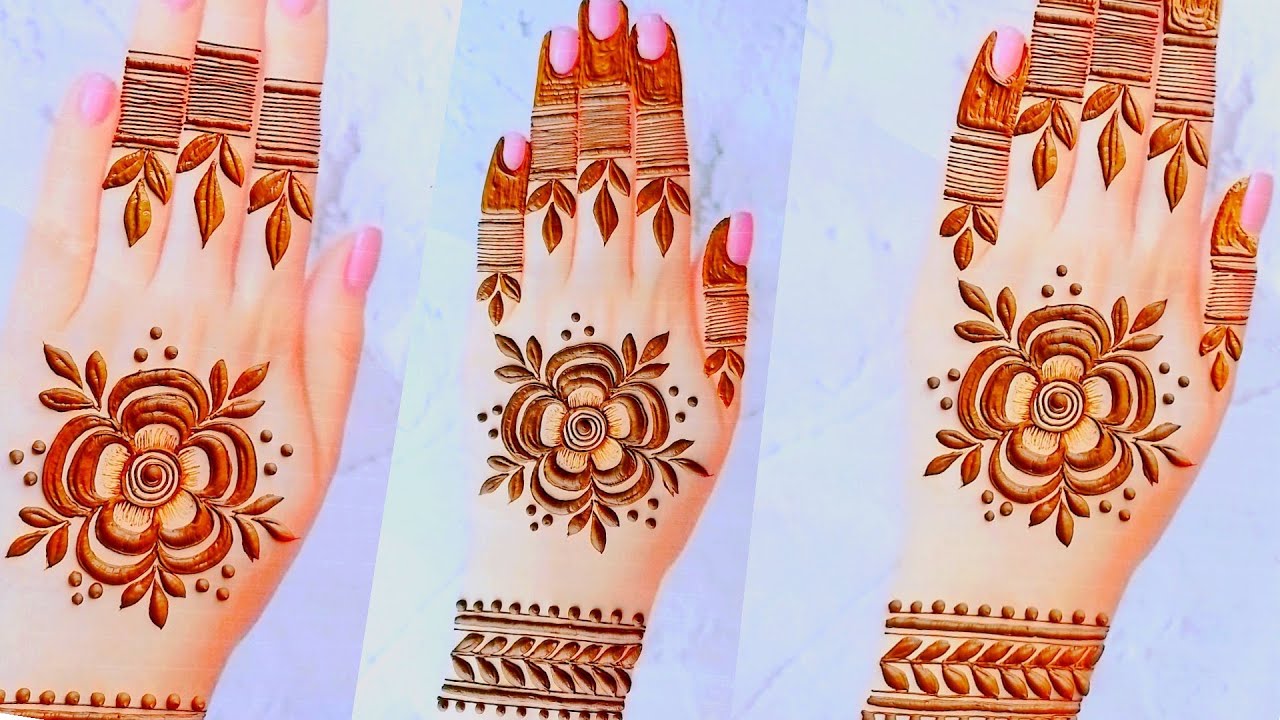 Mehndi designs simple back hand flower | simple back hand tikki mehndi ...