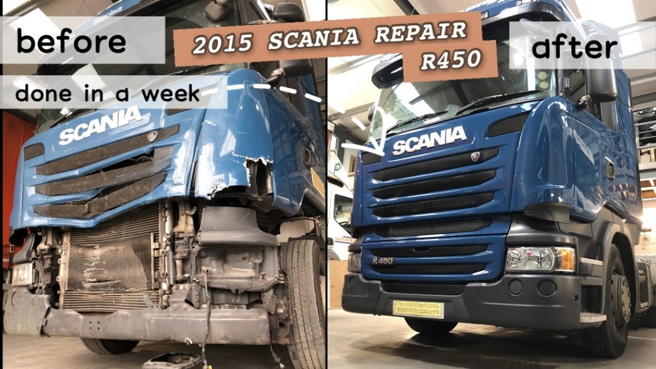 2015 SCANIA R450 front end repair. 2020 Scania Update!!! - YouTube