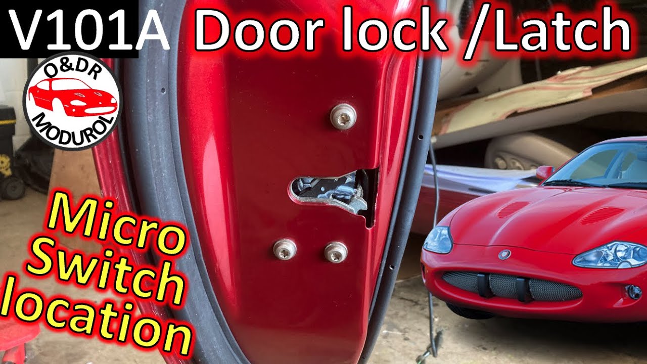 Jaguar XK8 Door lock latch microswitch removal V101a / XKR (X100) - YouTube