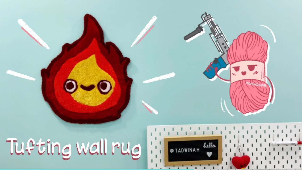 ASMR Tufting Wall Rug | Calcifer Rug ( Start To Finish) | تفتنق سجادة ...