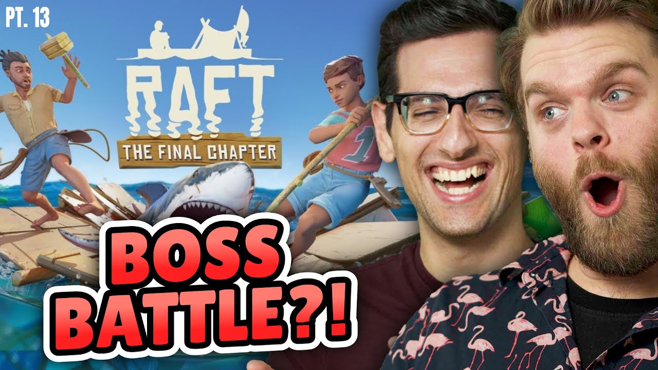 RHINO SHARK Boss Battle!! | Raft 1.0 Co-Op Gameplay - YouTube