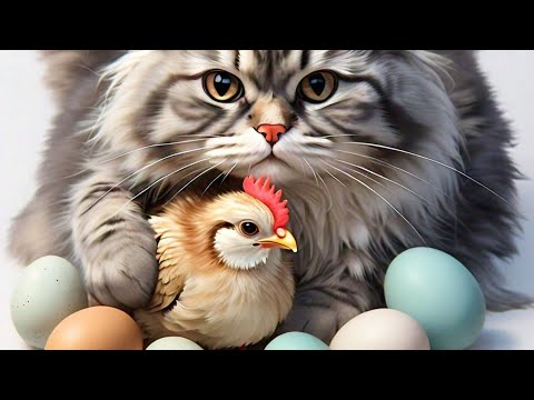 cat.hen and chicken happy life.viral short.ak pet lovers - YouTube