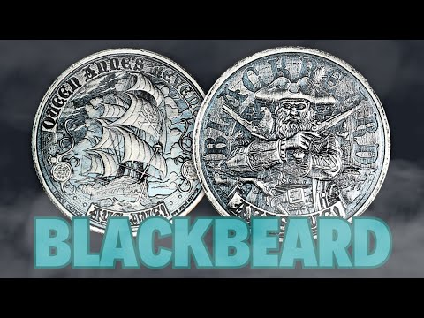 Blackbeard Antique Finish Silver Pirate coin - YouTube