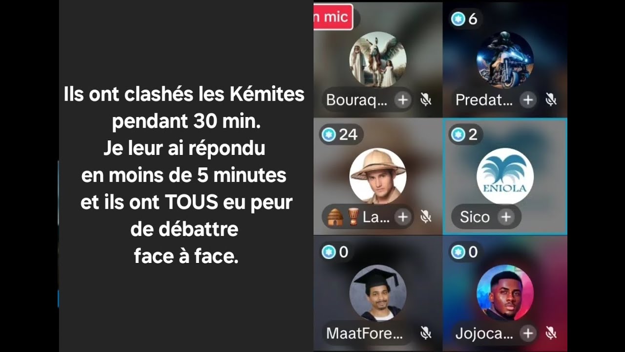 Clasher les Kémites puis admettre avoir peur - YouTube