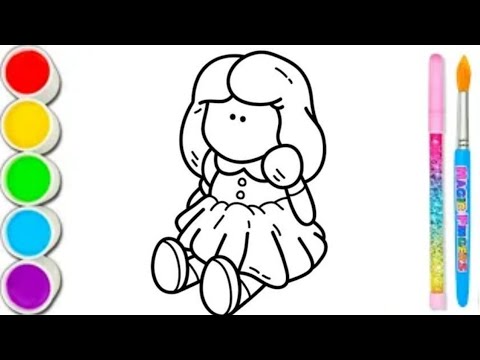 Beautiful Doll Drawing, Painting, Coloring for Kids and Toddlers ...