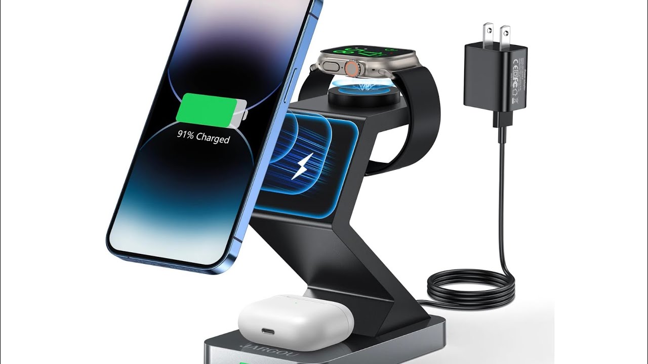 JARGOU Magnetic Wireless Charging Station for iPhone, Apple Watch ...