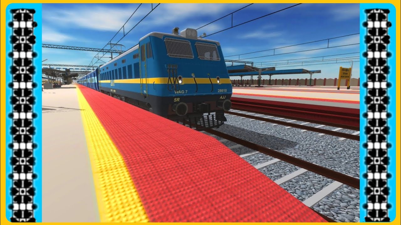 AJJ shed WAG7 Locomotive is ready to depart with ICF Blue Carriages ...