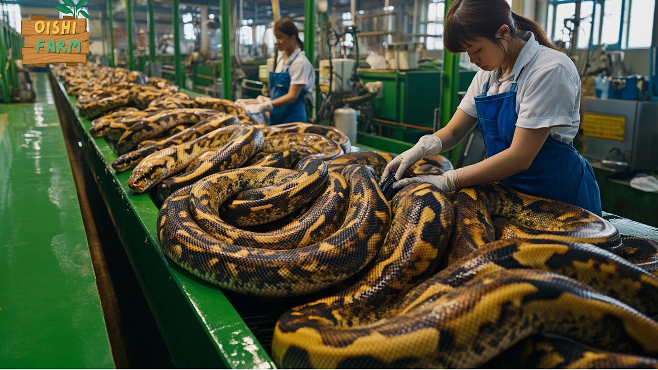 What's in a python meat processing plant? The U.S. treats 4 million tons of python meat this way ...