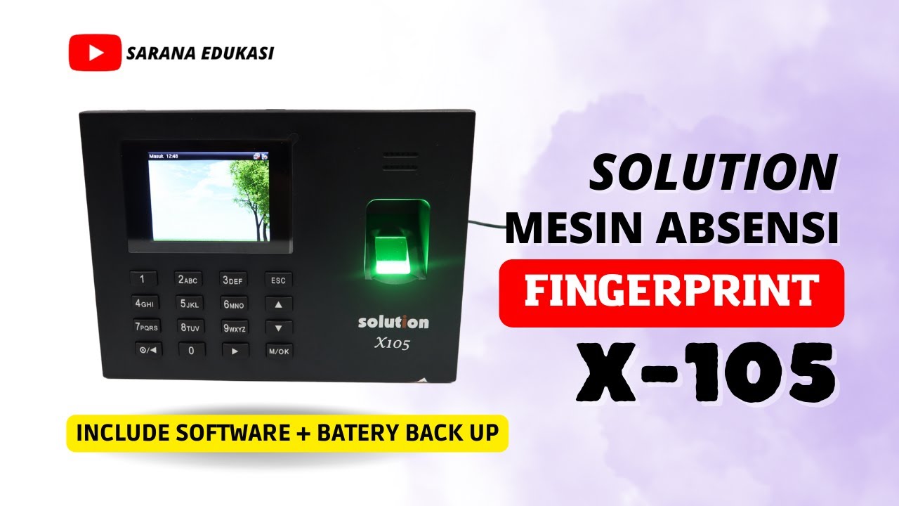 MESIN ABSENSI SOLUTION, X-105, UNBOXING - SPILL FITUR - SETTING AWAL ...