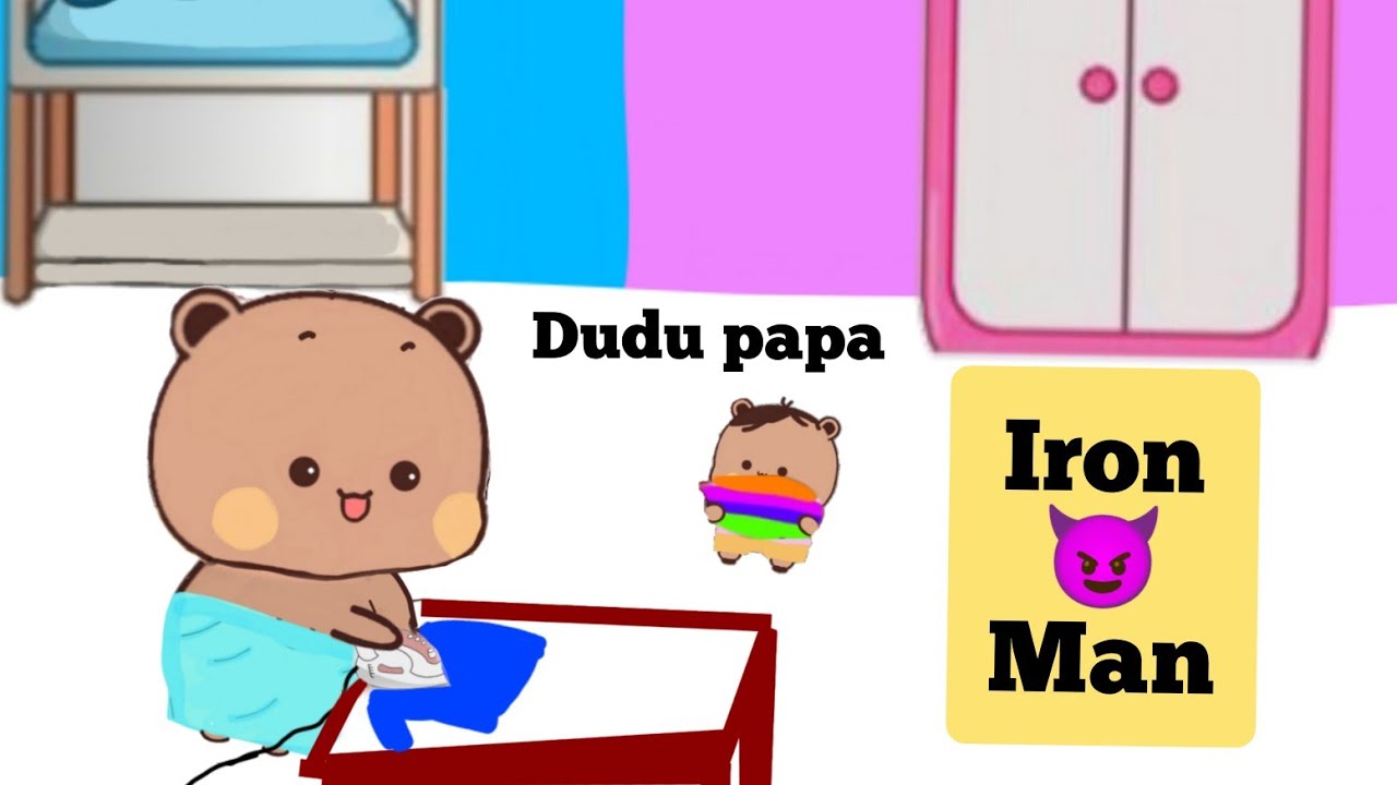 dudu papa iron man 😂 || #cutegirlpeachgoma #bubududu #peachugomu # ...