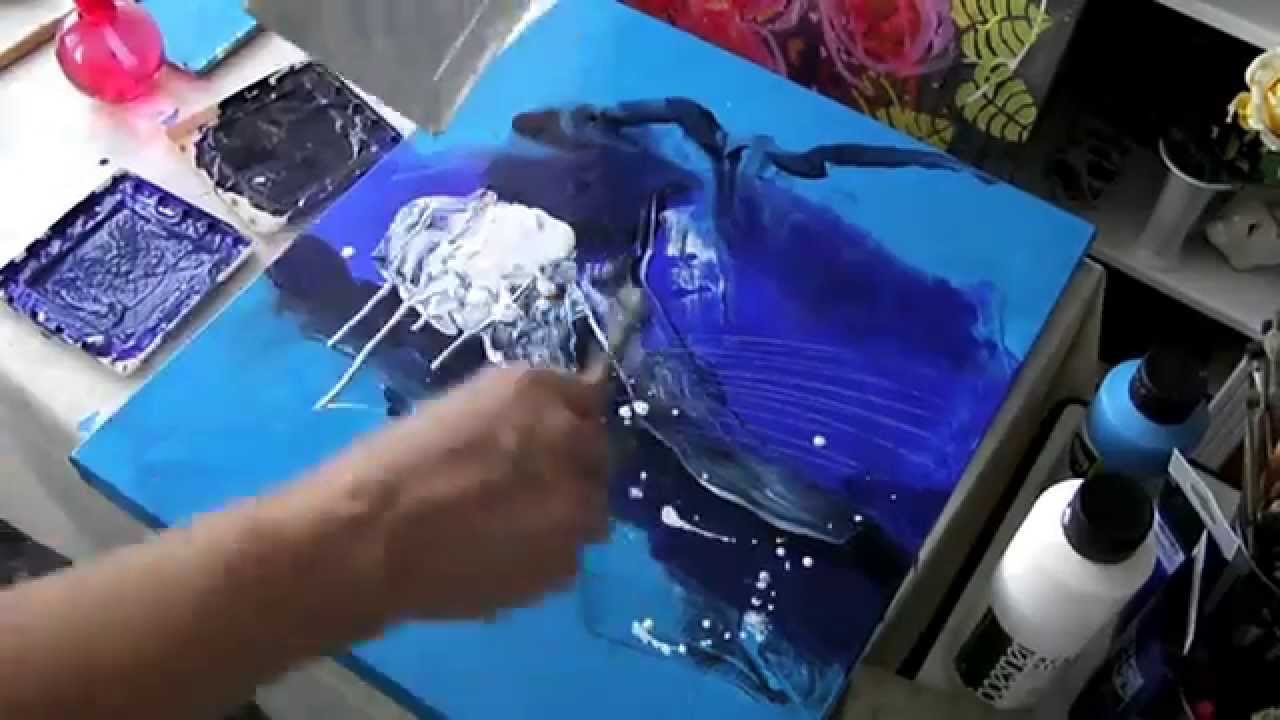 Abstract acrylic painting demo , Acrylmalen mit Frank Grabowski "Liquid ...