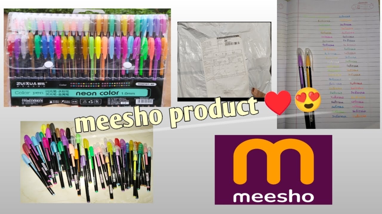 48 color pens by meesho 😍| meesho App #trending - YouTube