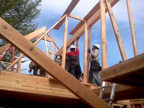 Raising the Ridge Beam - YouTube