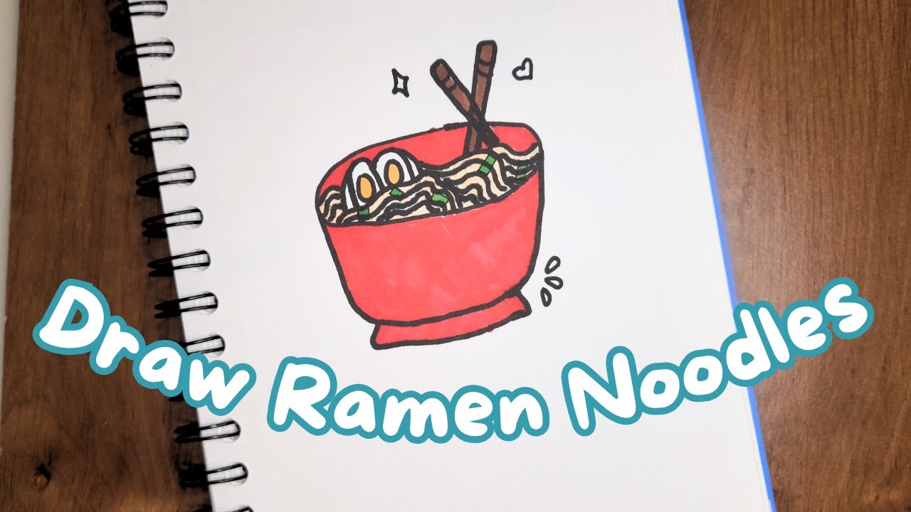 How to Draw CARTOON RAMEN NOODLES 🍜Easy! - YouTube
