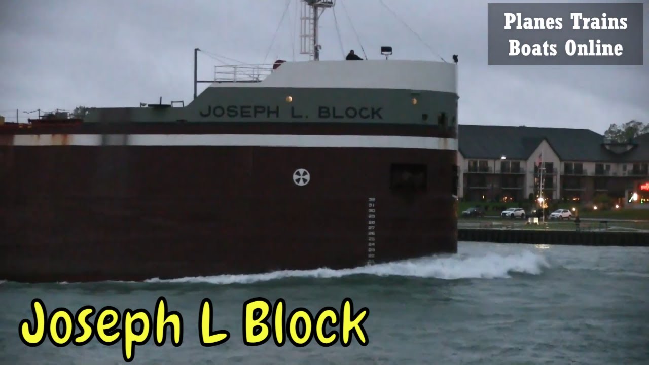 225m Joseph L Block Bulk Carrier Ship In St Clair River - YouTube