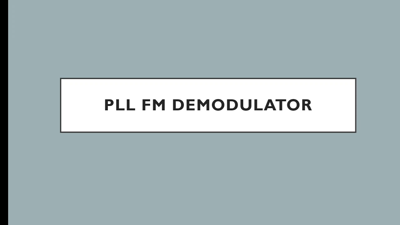 PLL demodulator for FM, Indirect FM demodulation - YouTube