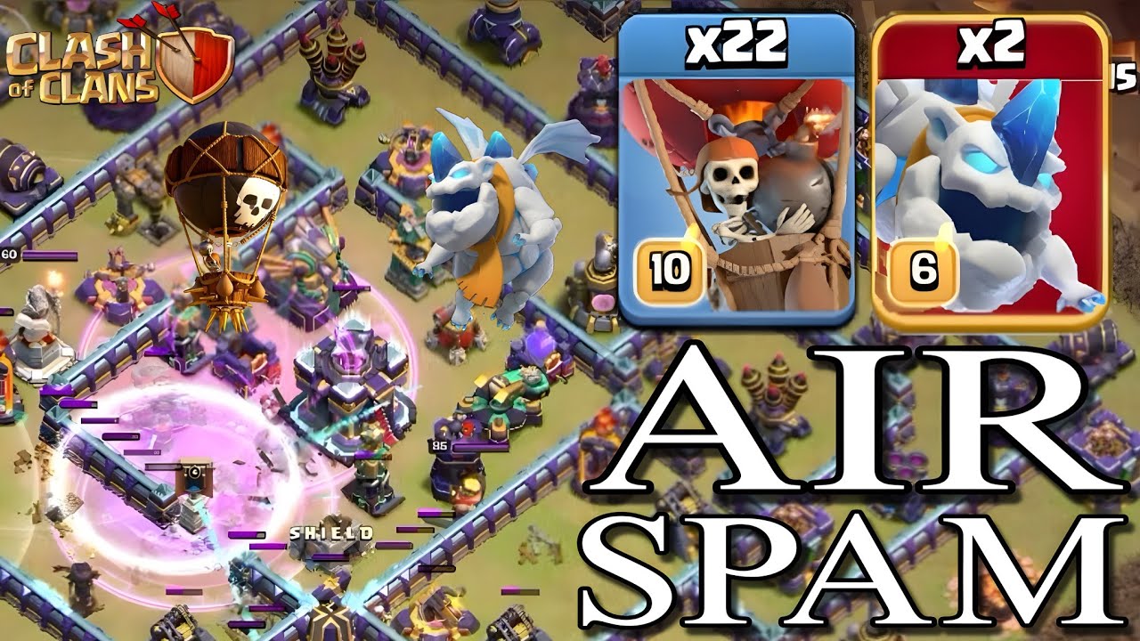 2× Super Lava Hounds + 22× Balloons = AIR SPAM!! th15 attack strategy ...