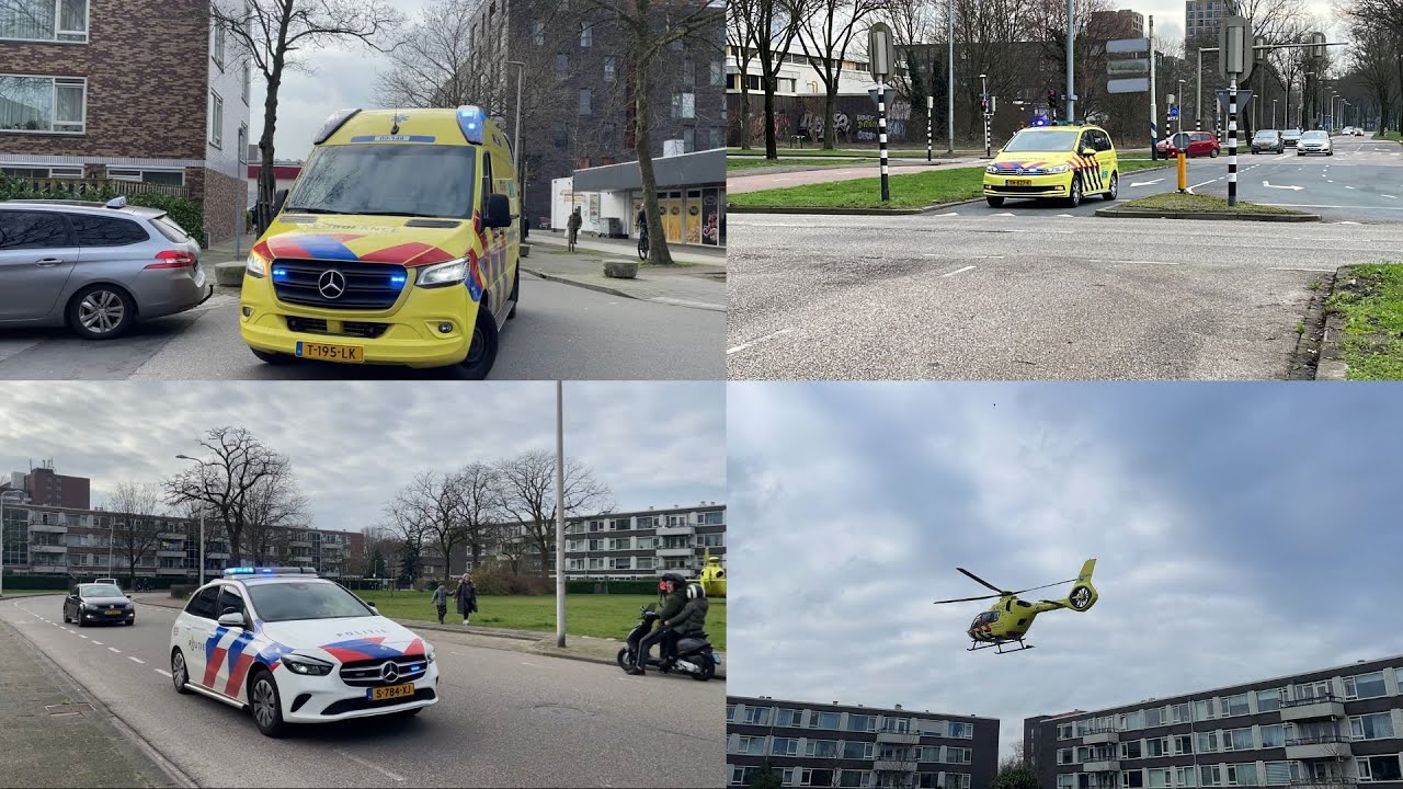 Hulpdiensten met spoed van en naar een reanimatie in Utrecht! - YouTube